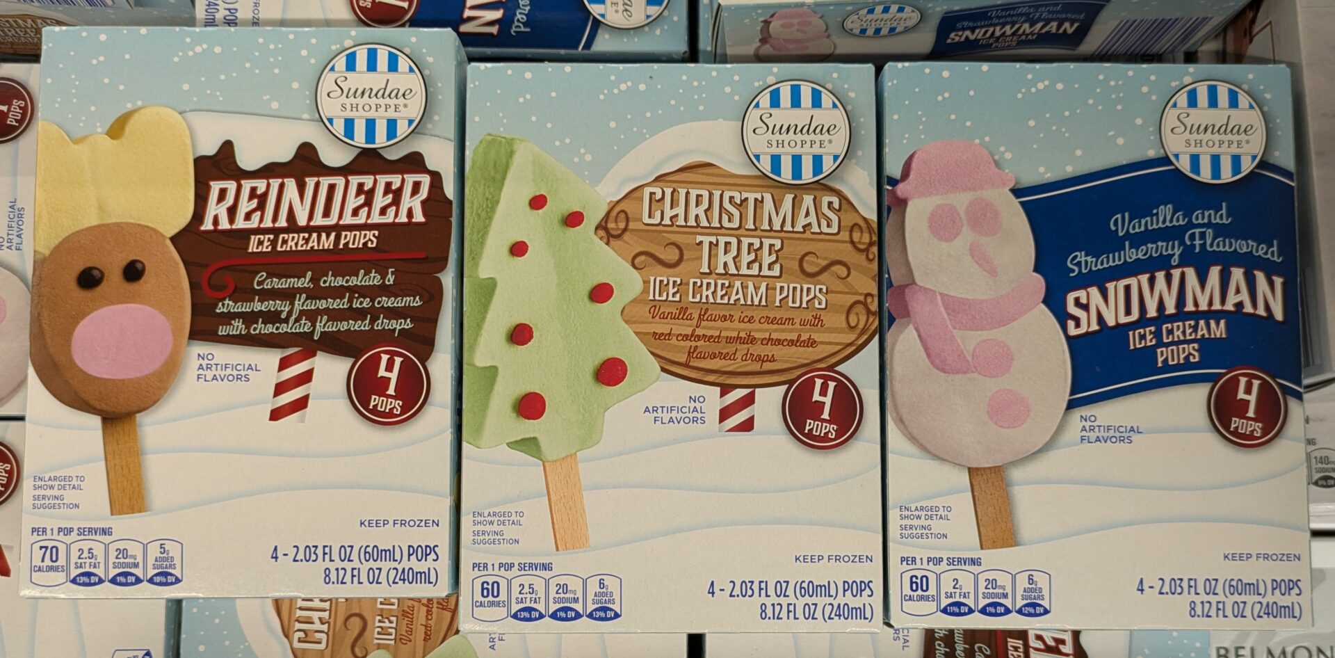 Sundae Shoppe Reindeer, Snowman, and Christmas Tree Ice Cream Pops ...