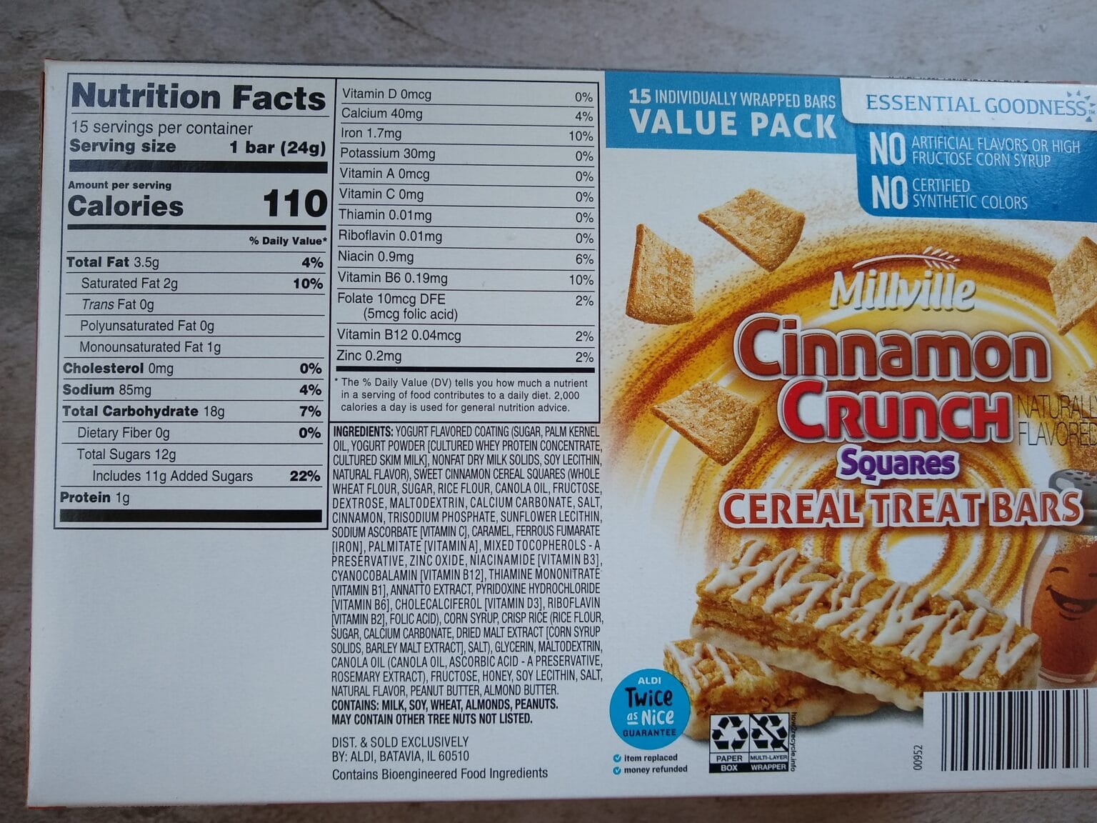 Millville Cereal Treat Bars | Aldi Reviewer