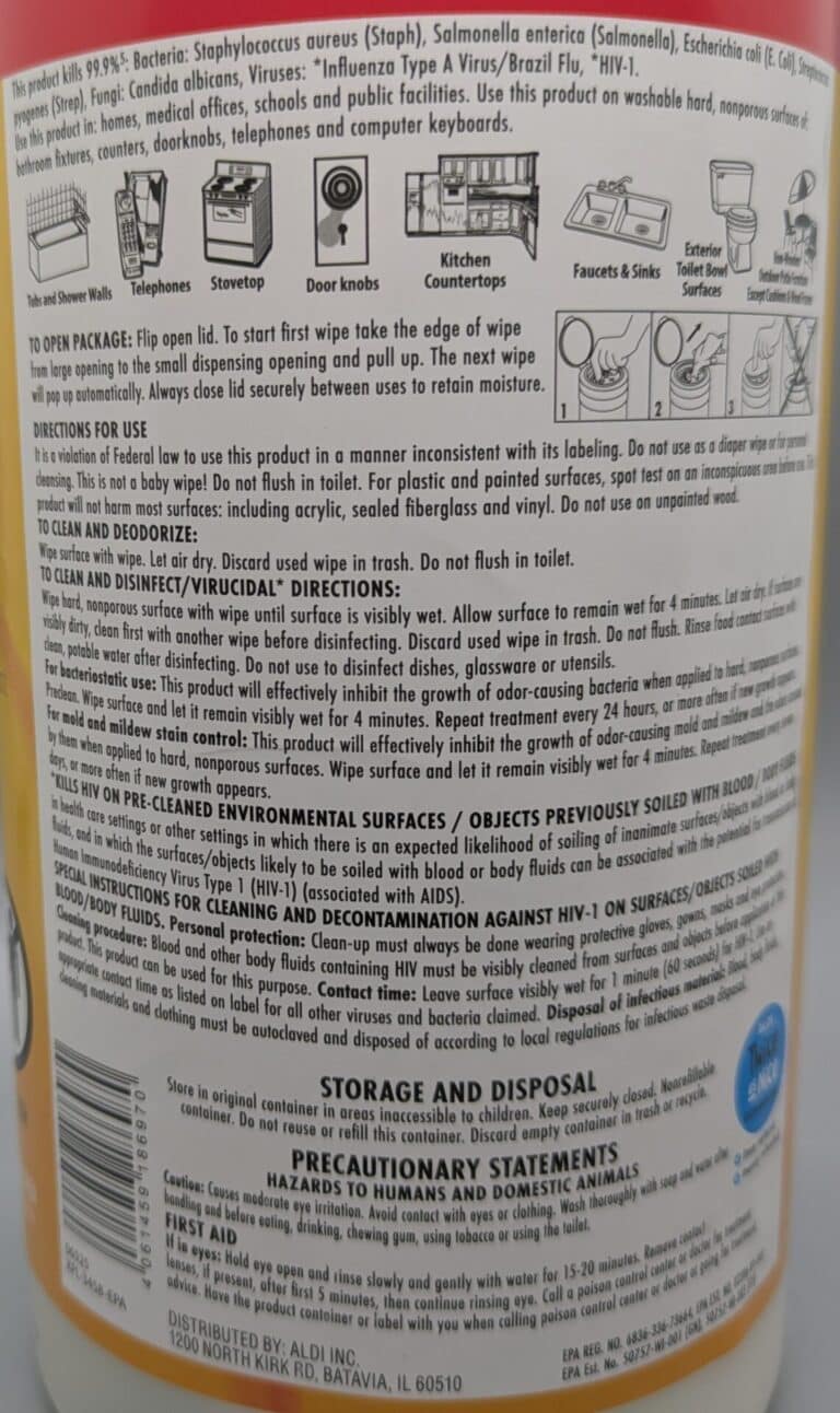 Radiance Disinfectant Wipes | Aldi Reviewer
