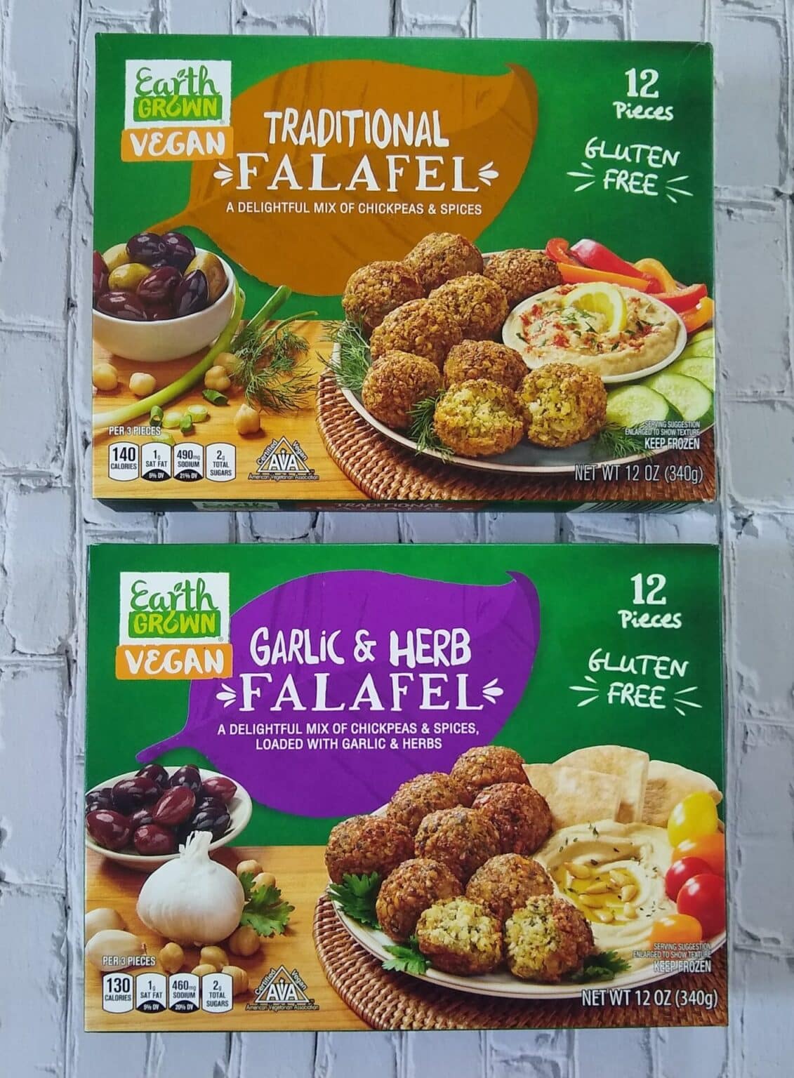 Earth Grown Vegan Traditional Falafel + Garlic & Herb Falafel | Aldi ...