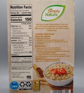 Simply Nature Organic Oats & Flax Instant Oatmeal | Aldi Reviewer