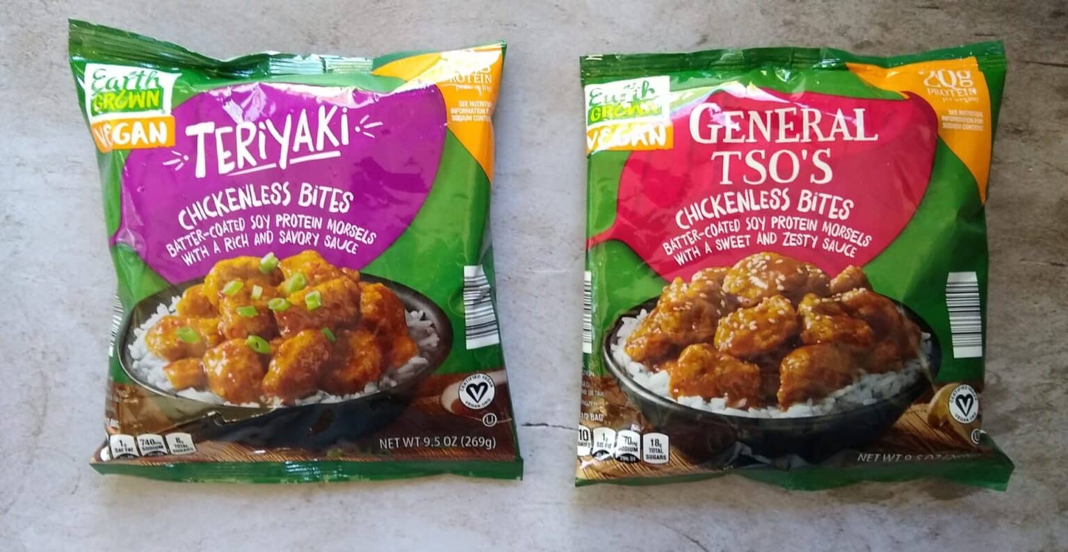 Earth Grown Vegan Teriyaki Chickenless Bites + General Tso's ...