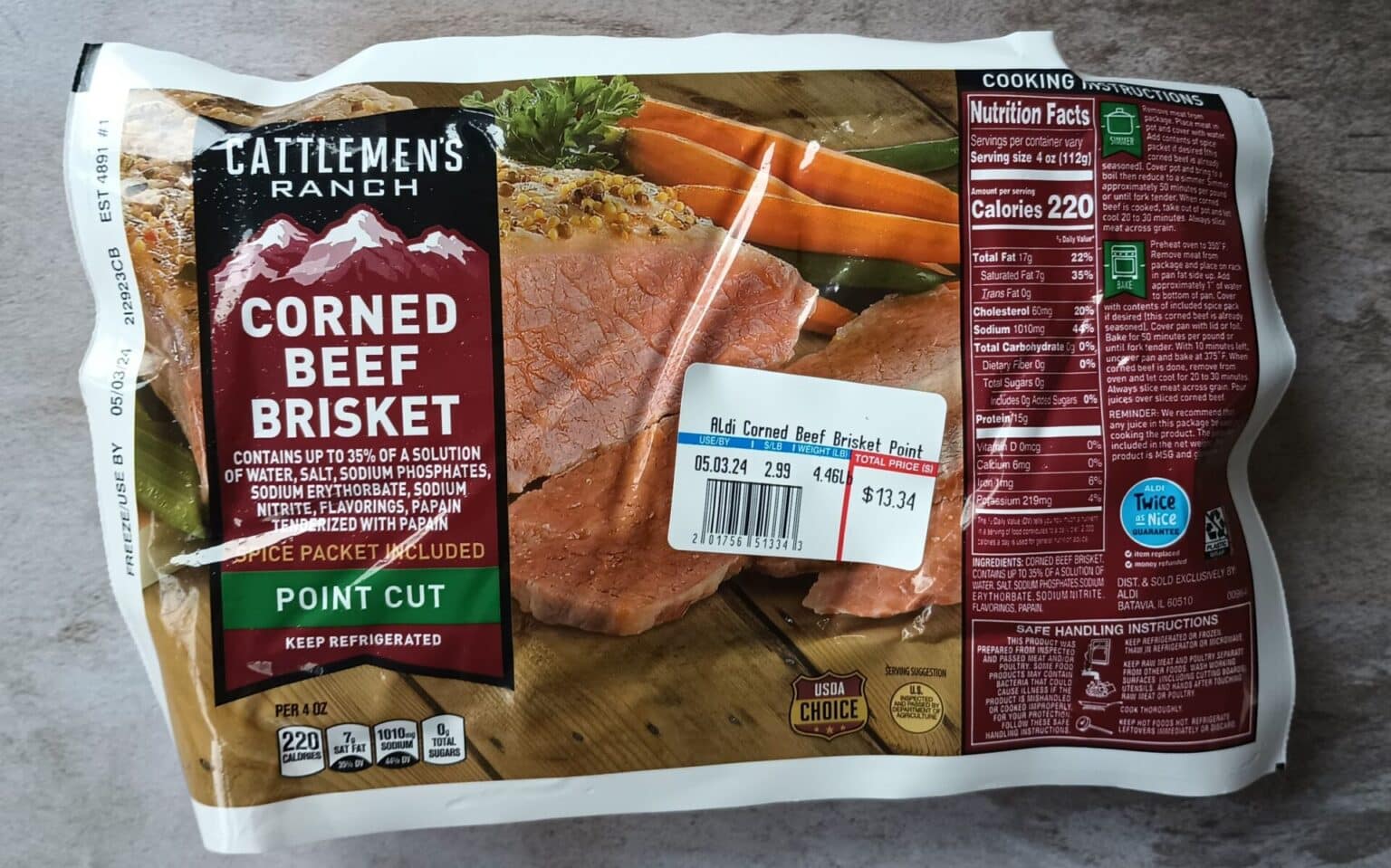 Cattlemen's Ranch Corned Beef Brisket Point Cut | Aldi Reviewer