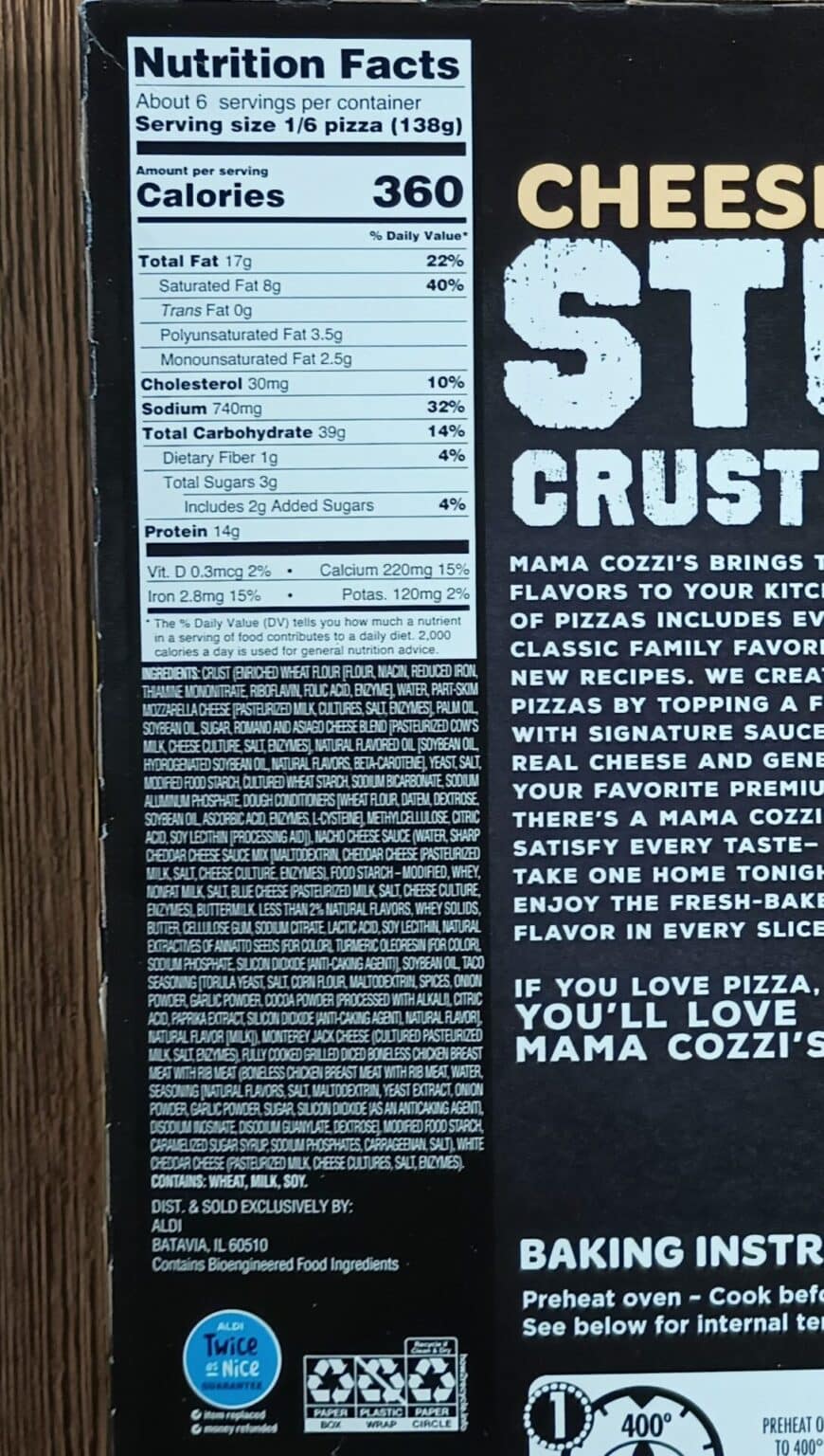 Mama Cozzi's Cheese Stuffed Crust Nacho Cheese Chicken Pizza | Aldi ...
