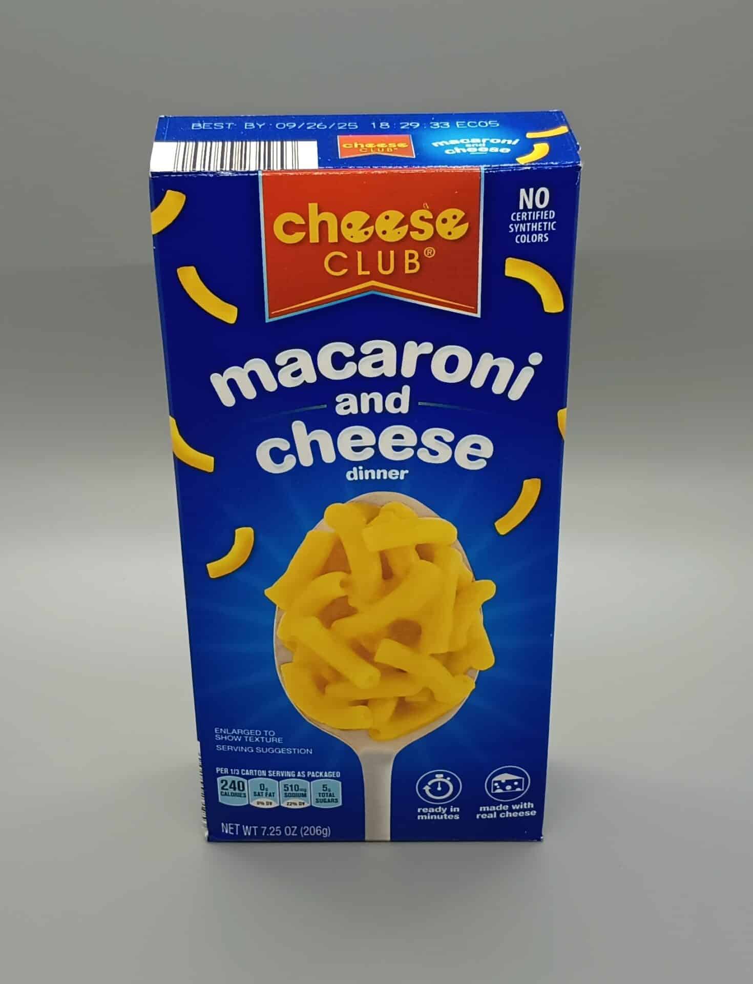 Cheese Club Macaroni and Cheese Dinner | Aldi Reviewer