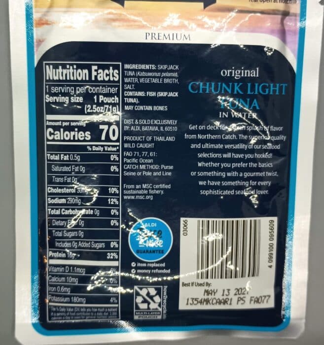 Northern Catch Chunk Light Tuna Pouches | Aldi Reviewer