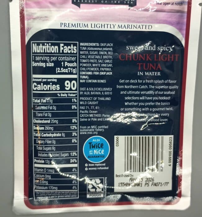 Northern Catch Chunk Light Tuna Pouches | Aldi Reviewer