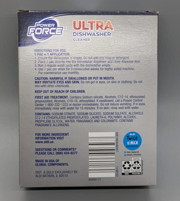 Power Force Ultra Dishwasher Cleaner | Aldi Reviewer