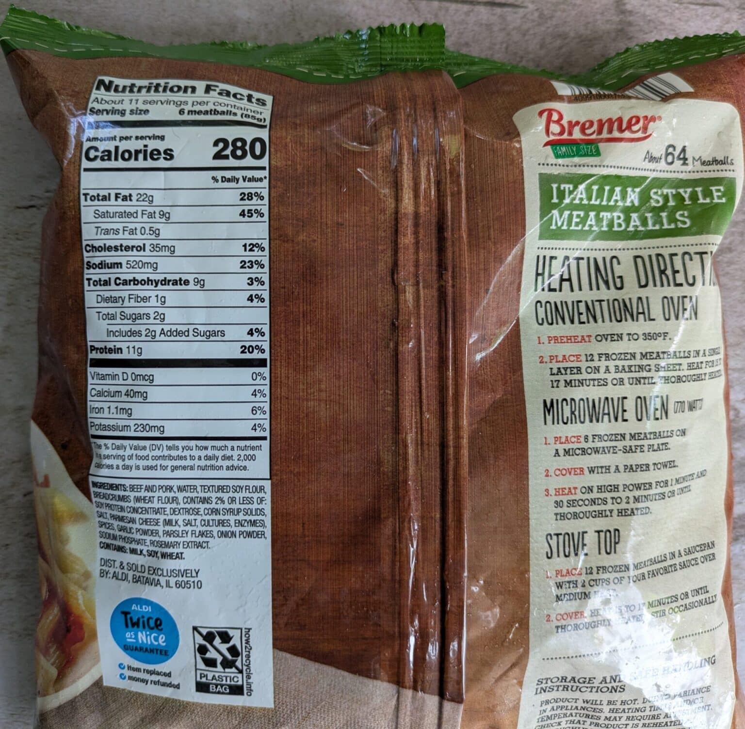 Bremer Family Size Original and Italian Meatballs | Aldi Reviewer