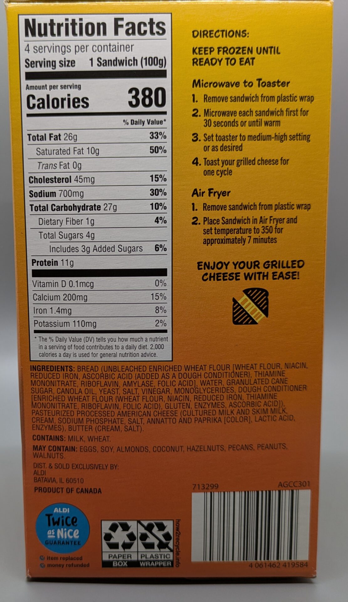 Bremer Grilled Cheese Sandwiches | Aldi Reviewer