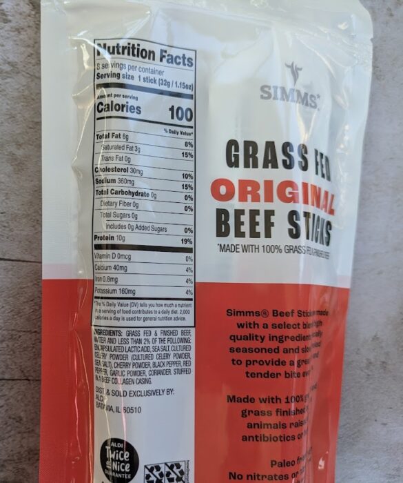 Simms Grass Fed Beef Sticks | Aldi Reviewer