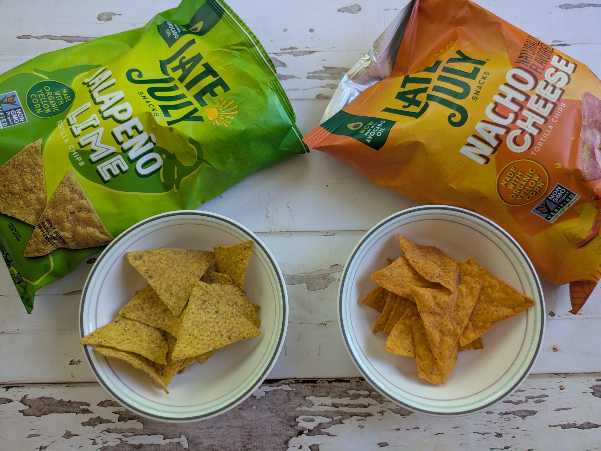 Late July Snacks Nacho Cheese and Jalapeño Lime Tortilla Chips | Aldi ...